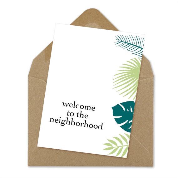 Welcome to the Neighborhood Printable Card Neighbor Card | Etsy