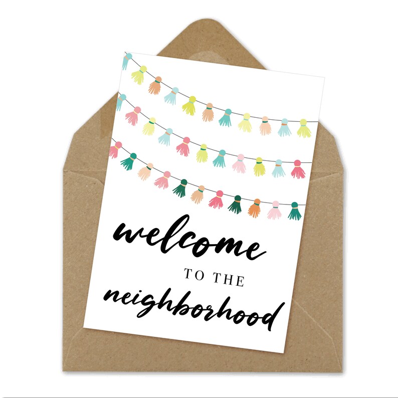 Welcome to the Neighborhood Printable Card, Neighbor Card, Neighborhood ...