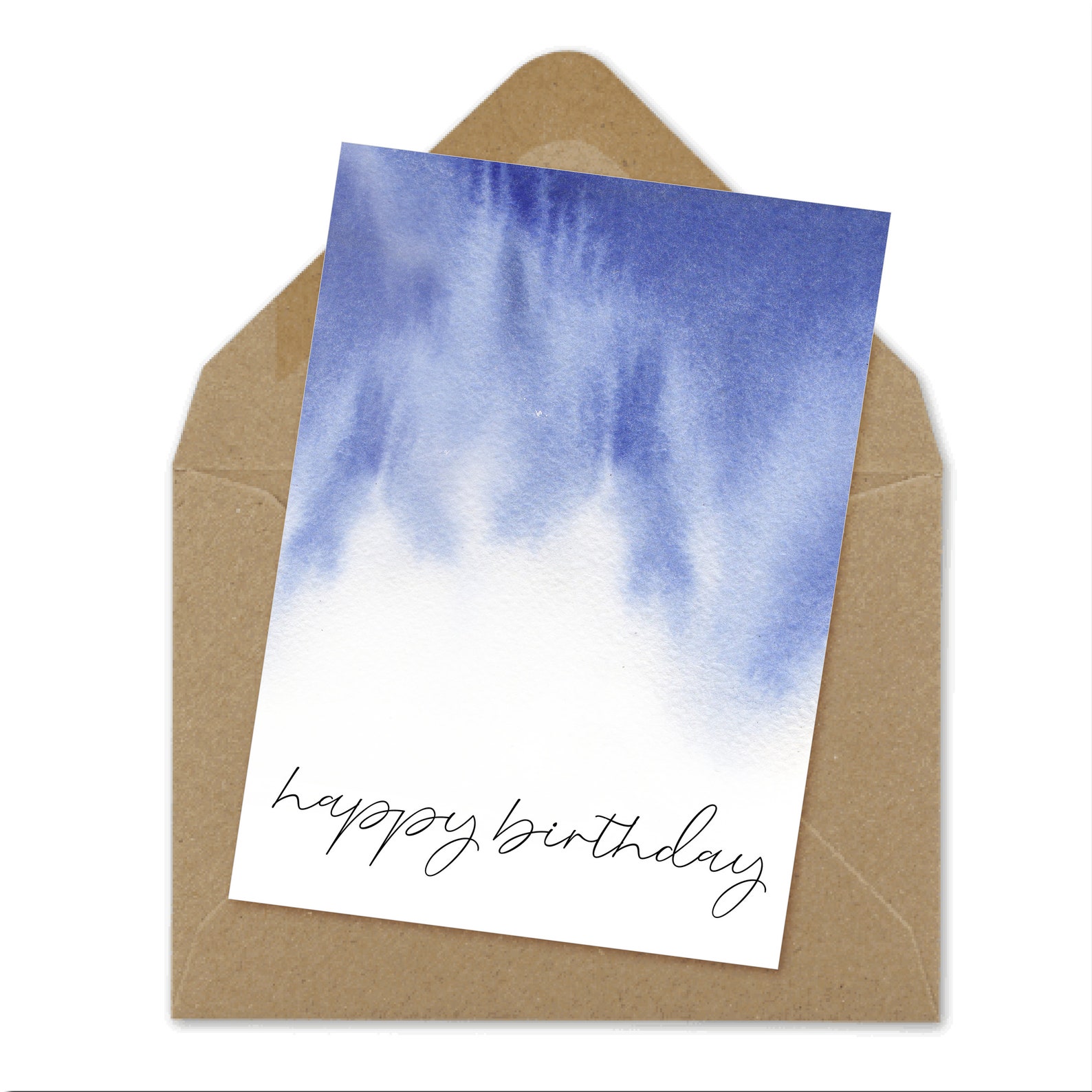 Happy Birthday, Printable Birthday Card, Happy Birthday, Blue ...