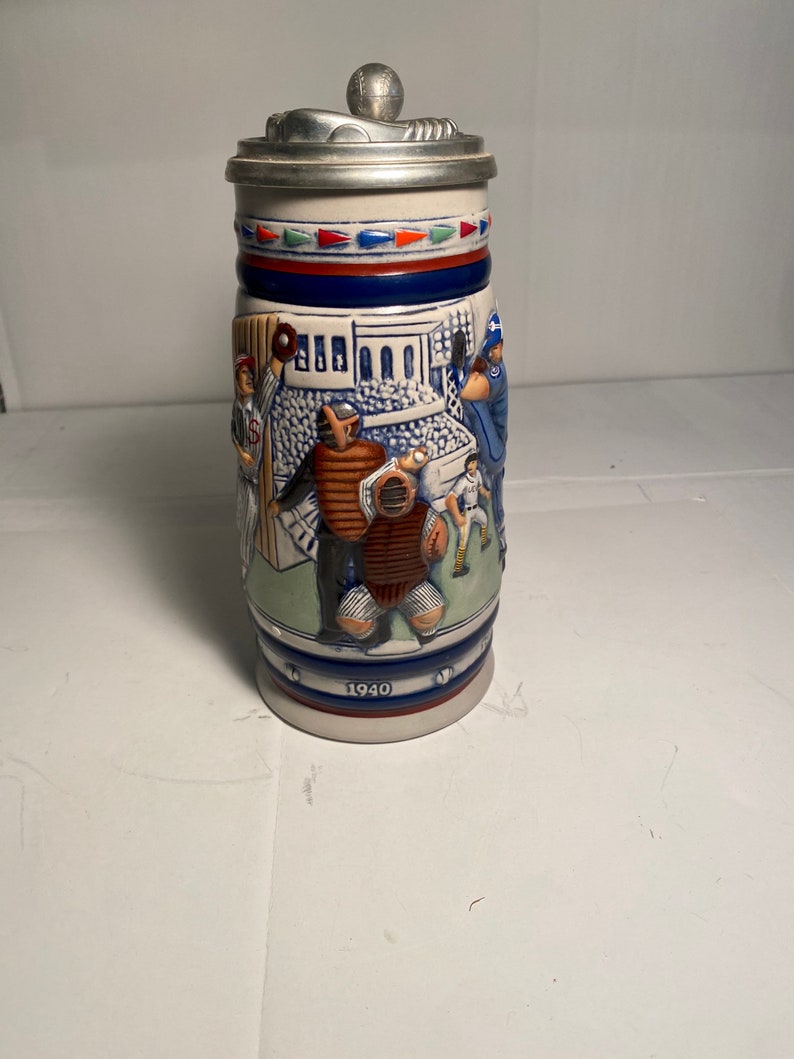 Vintage Great American Baseball Beer Stein With Lid, Made by Ceramarte ...