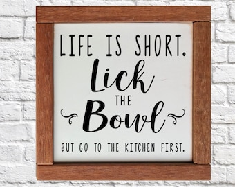 Dont Lick the Bowl Sign - Etsy