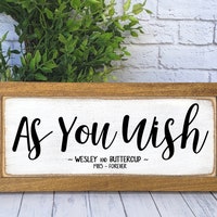 The Princess Bride Art Print Westley and Buttercup "as You Wish" Quote ...