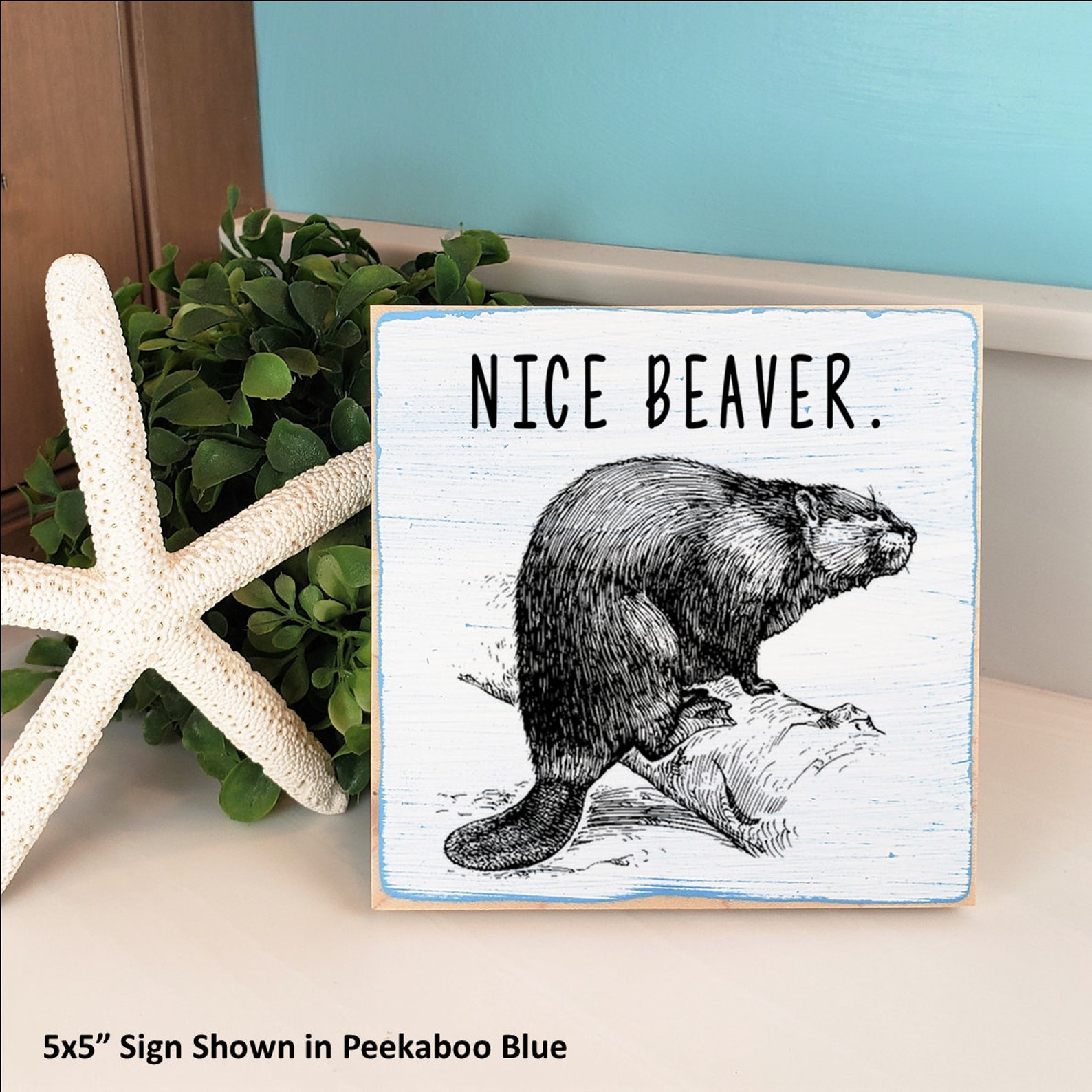 Nice Beaver Wood Bathroom Sign, Back of Toilet Restroom Sign, Funny ...