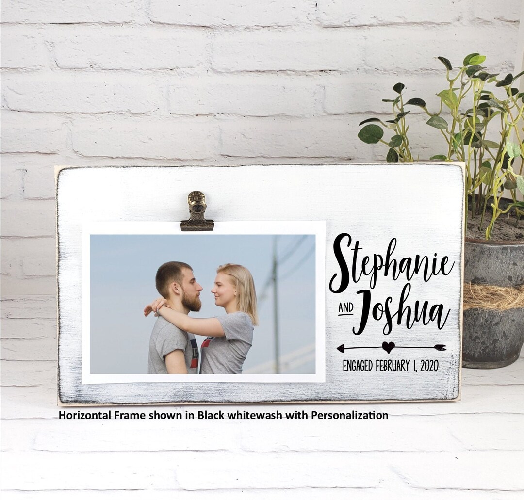Personalized Couples Names Picture Frame, Proposal Photo Holder, Custom ...