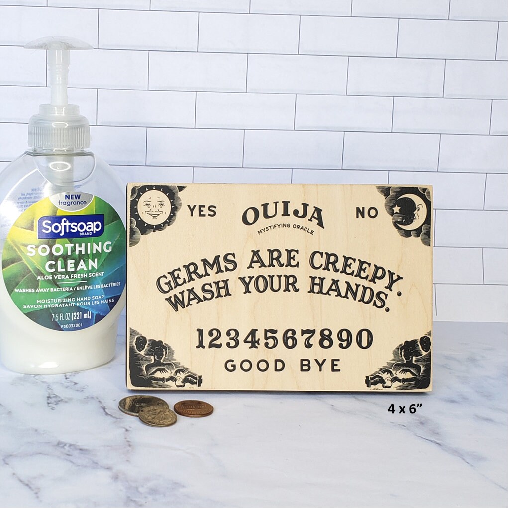 Germs Are Creepy Wash Your Hands Halloween Bathroom Ouija Board, Spirit ...