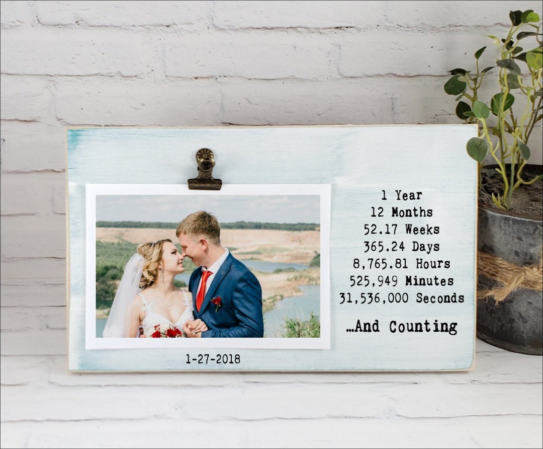 1st Year and Counting Picture Frame, Personalized Photo Holder, One ...
