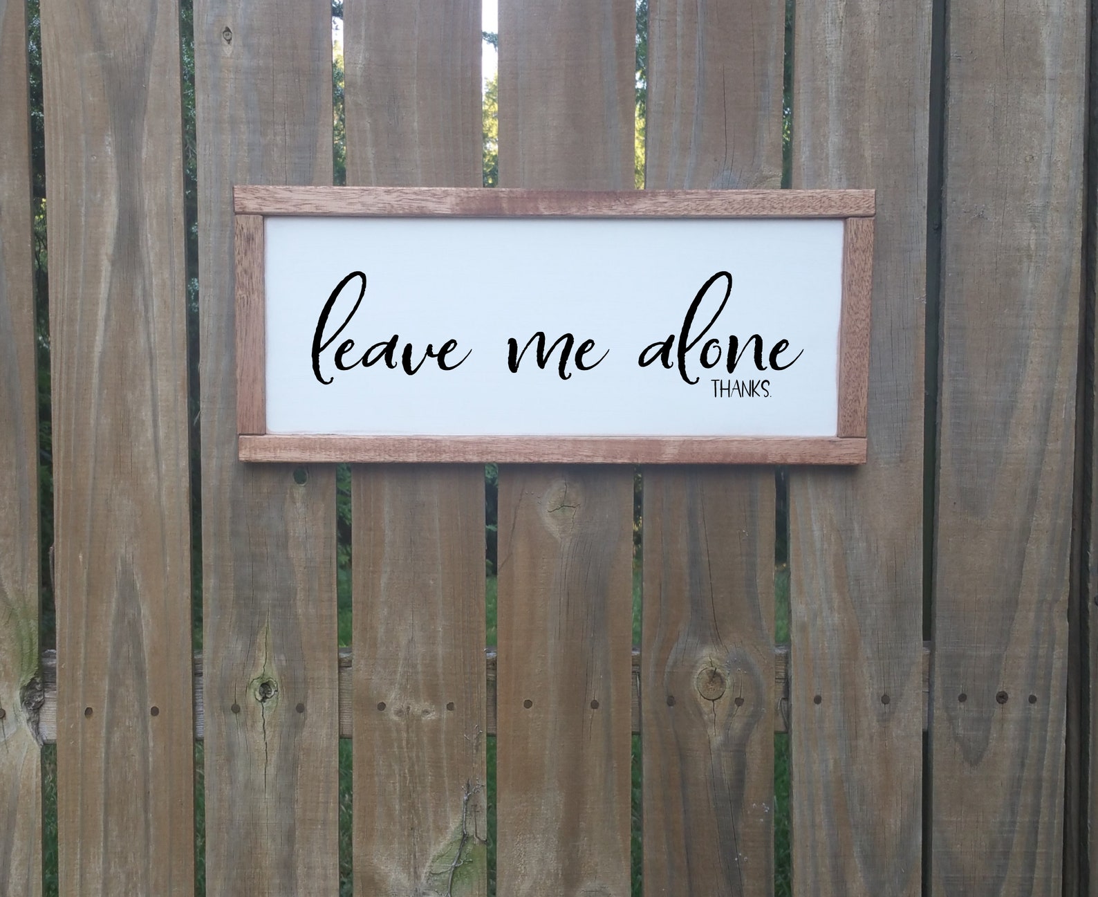 Leave Me Alone Thanks Farmhouse Style Wood Sign Home Office - Etsy