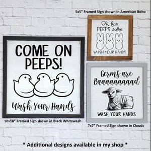 Germs Are Bad Wash Your Hands, Easter Farmhouse Wood Sign, Lamb Pun ...