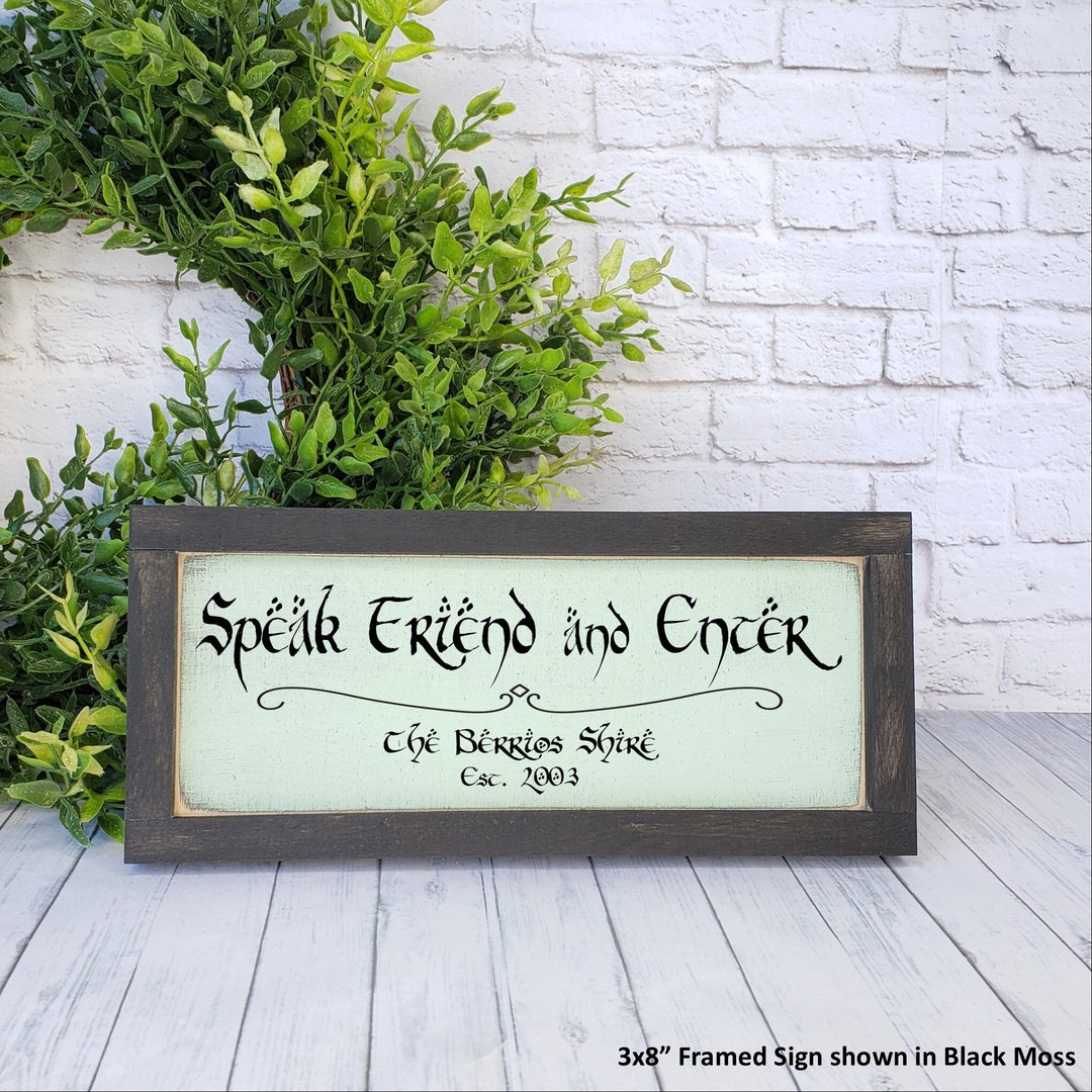 Lord of the Rings Inspired Personalized Welcome Farmhouse Sign, Speak ...