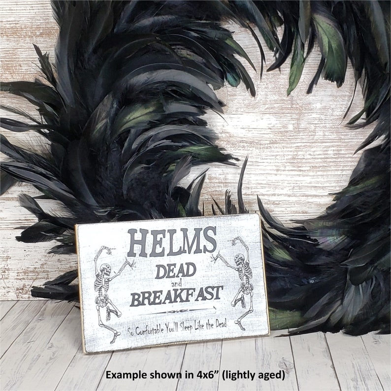 Dead and Breakfast Dancing Skeleton Welcome Sign, Personalized and ...