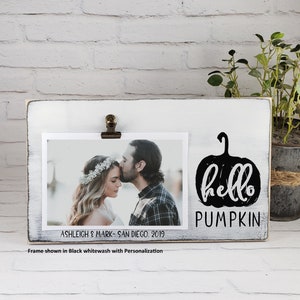 Halloween Picture Frame, Hello Pumpkin, Autumn Fall Personalized Photo ...