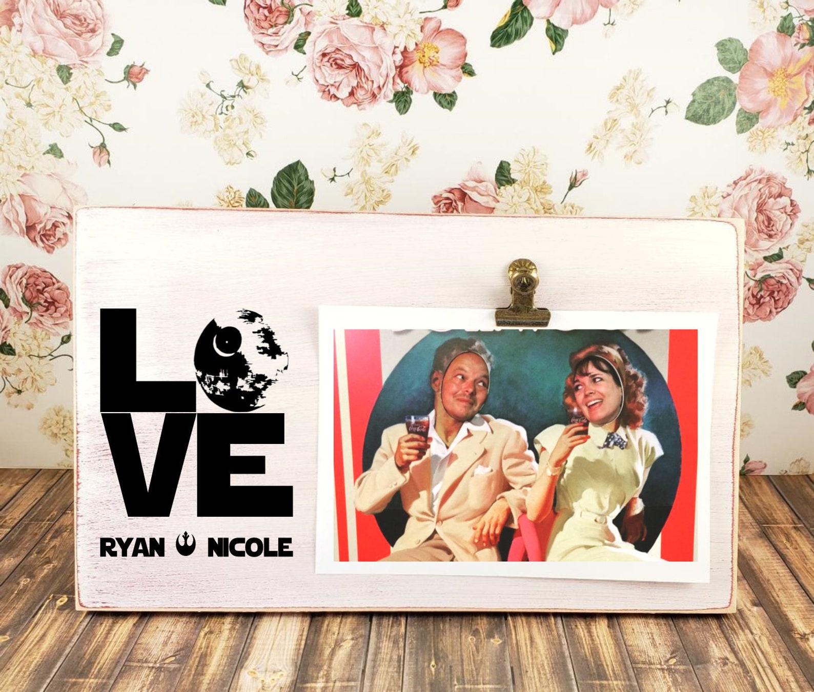 LOVE Star Wars Death Star Picture Frame, Personalized Wedding Gift ...