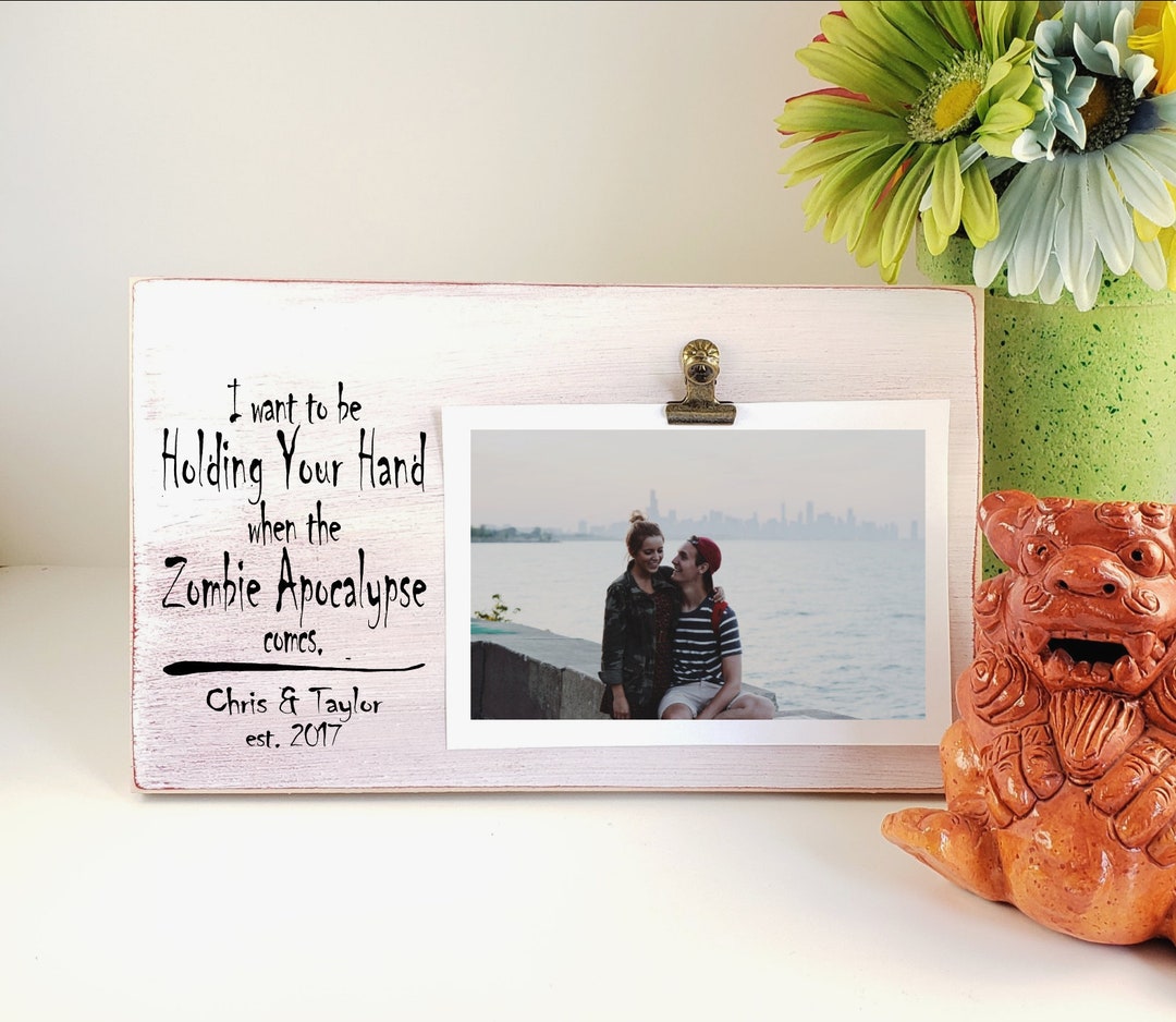 Zombie Apocalypse Picture Frame, Personalized Photo Holder, Picture ...