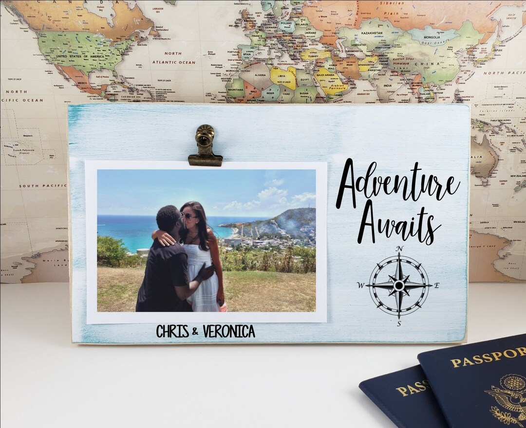 Adventure Awaits Wooden Picture Frame, Family Vacation, New College ...
