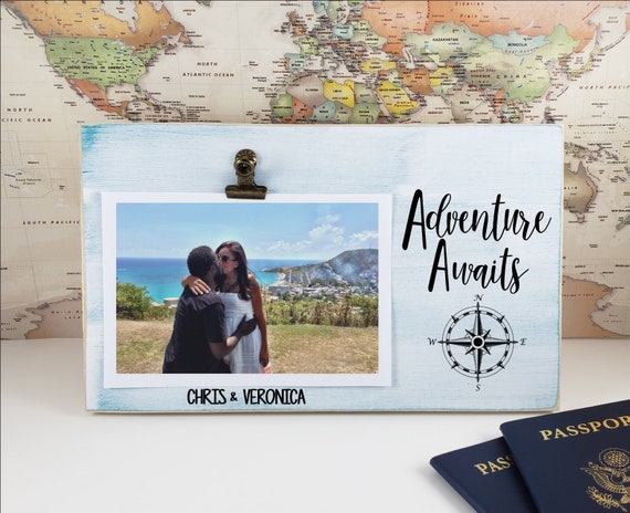 Adventure Awaits Wooden Picture Frame Family Vacation New - Etsy