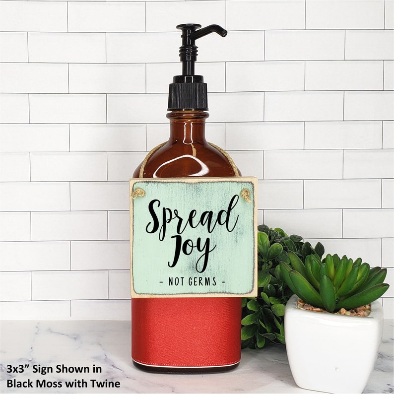 Spread Joy Not Germs Wood Sign Hand Sanitizer Sign Restroom | Etsy