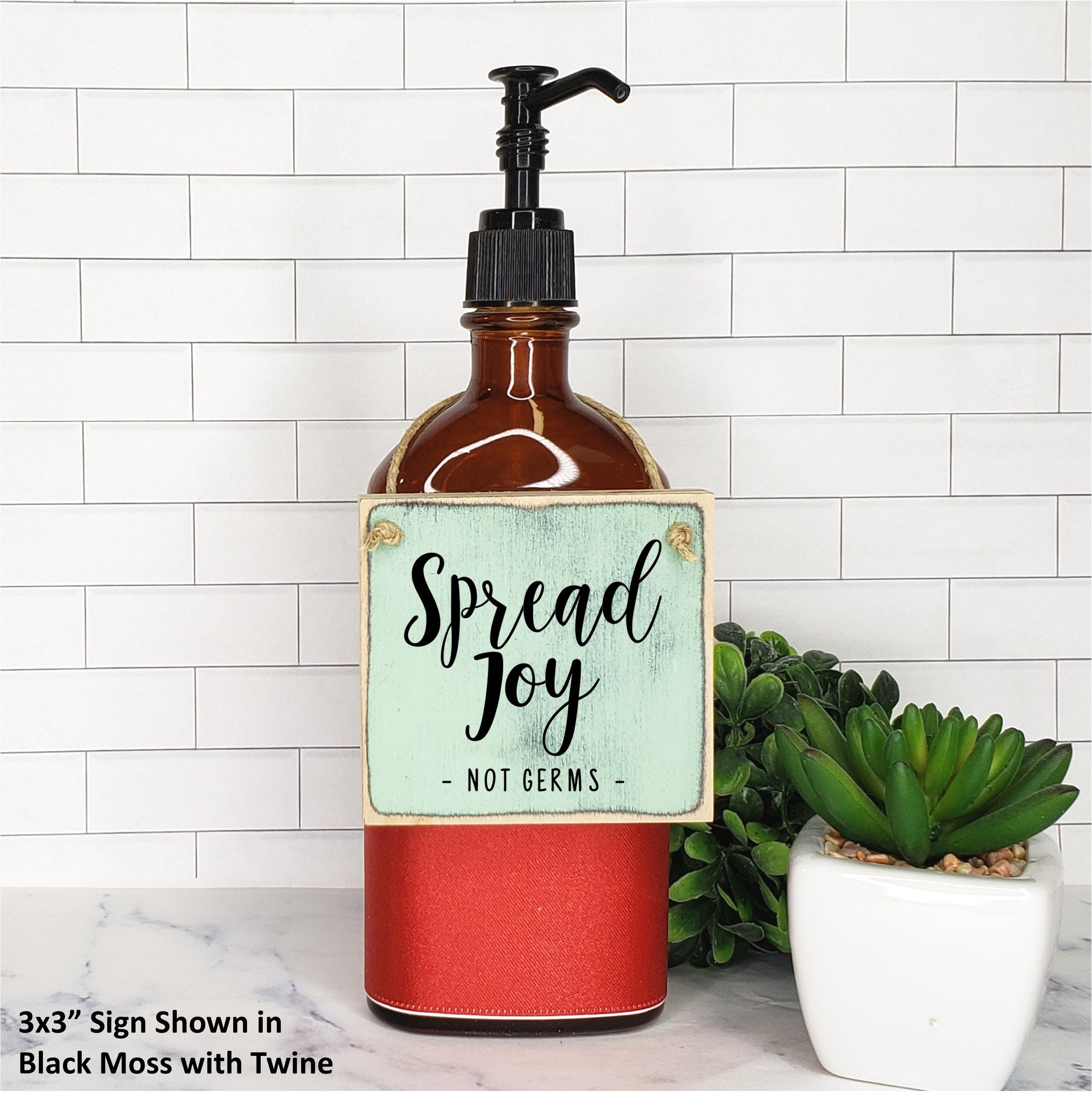 Spread Joy Not Germs Wood Sign Hand Sanitizer Sign Restroom | Etsy