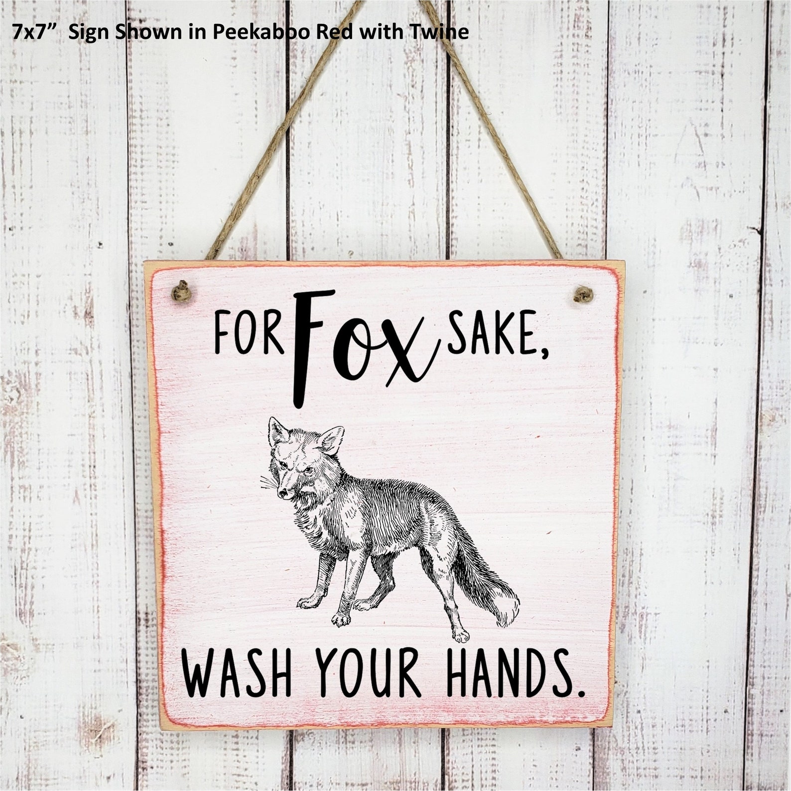 For Fox Sake Wash Your Hands Sign Animal Pun Restroom Sign - Etsy