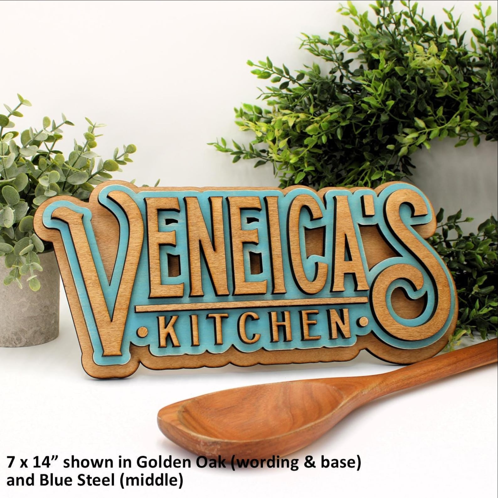 Modern 3D Personalized Kitchen Sign – Custom Chef or Grill Decor Gift ...