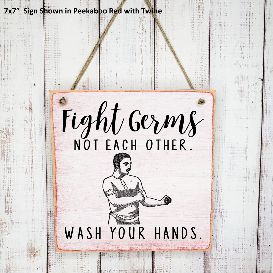 Fight Germs Not Each Other Wash Your Hands Sign Vintage Retro - Etsy
