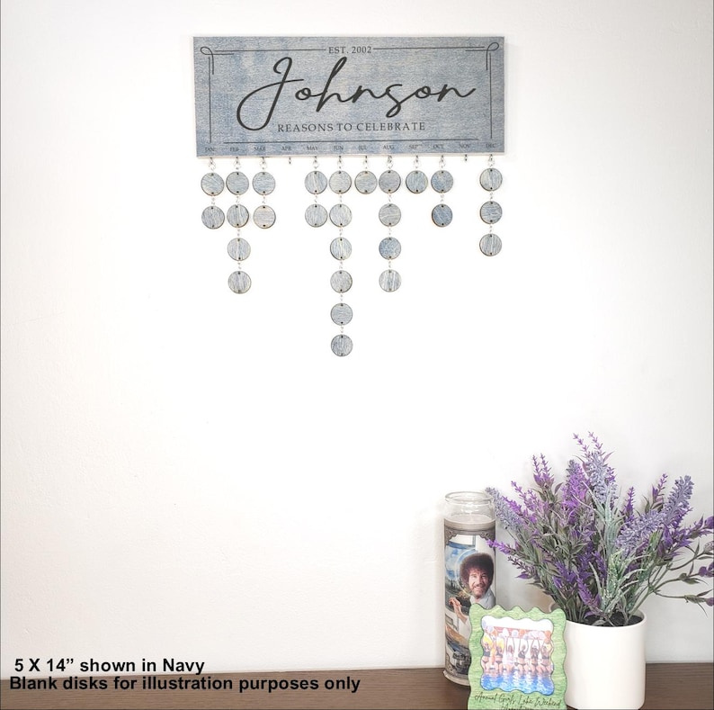 Personalized Family Birthday Calendar, Custom Last Name Wall Hanging ...