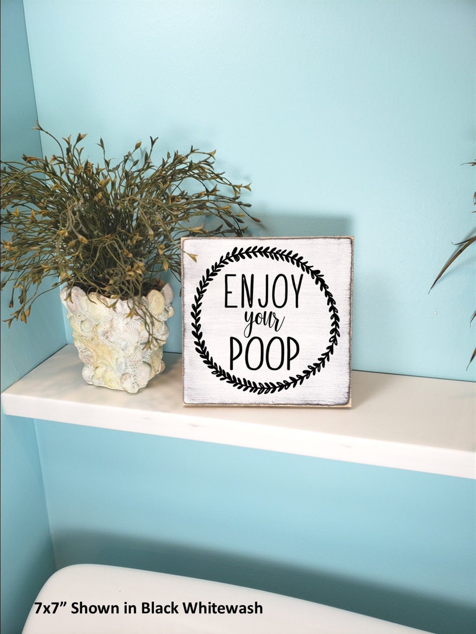 Enjoy Your Poop Wooden Sign Funny Guest Bathroom Mini Sign - Etsy Hong Kong