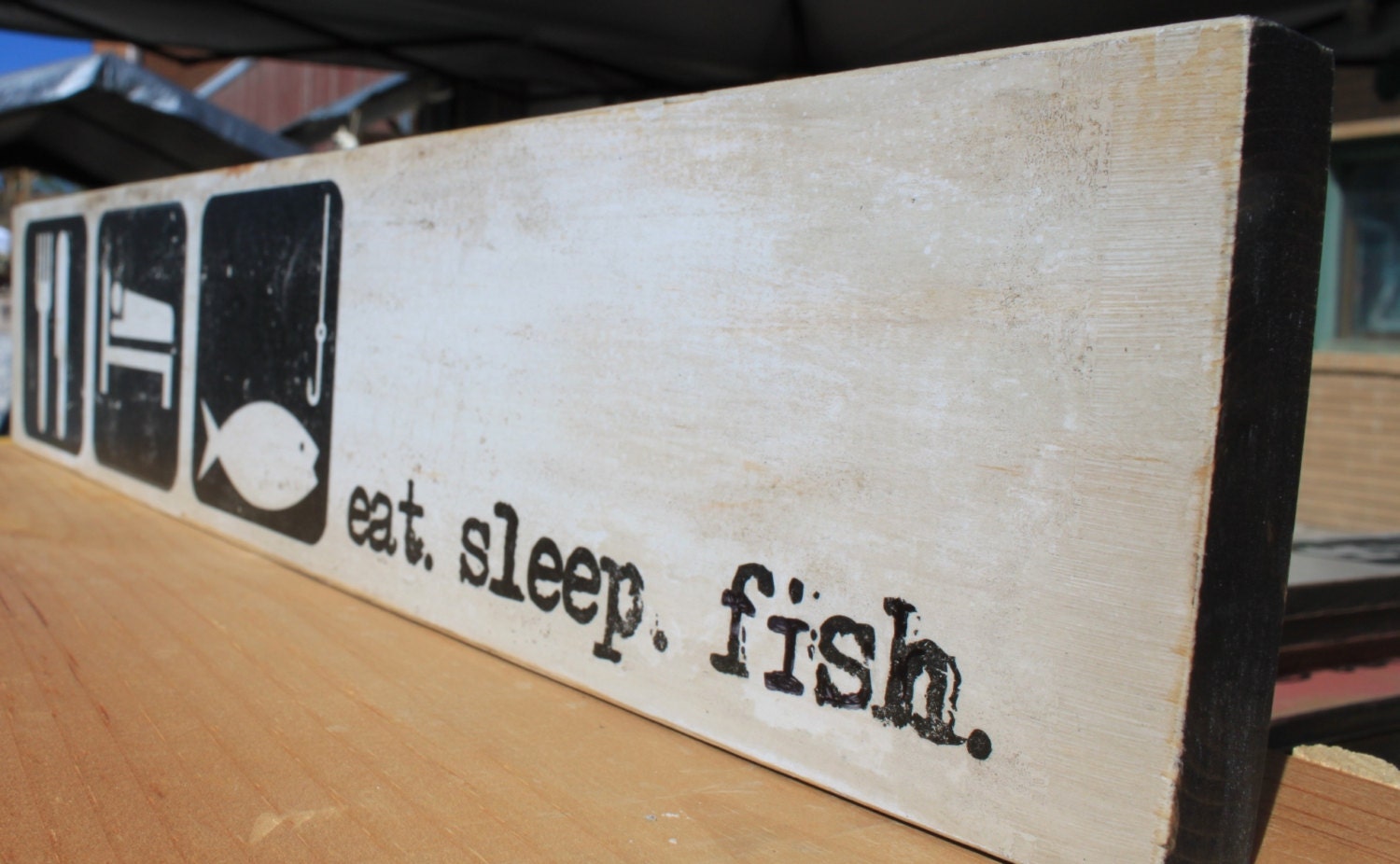 Eat Sleep Fish Wood Sign Can Be Personalized or Customized - Etsy