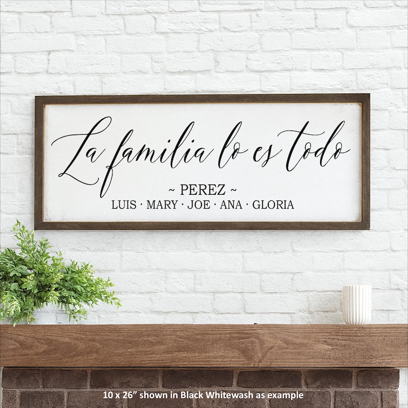 Personalized La Familia Lo Es Todo Sign, Spanish Family Wall Art ...