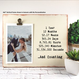 1st Year and Counting Picture Frame, Personalized Photo Holder, One ...