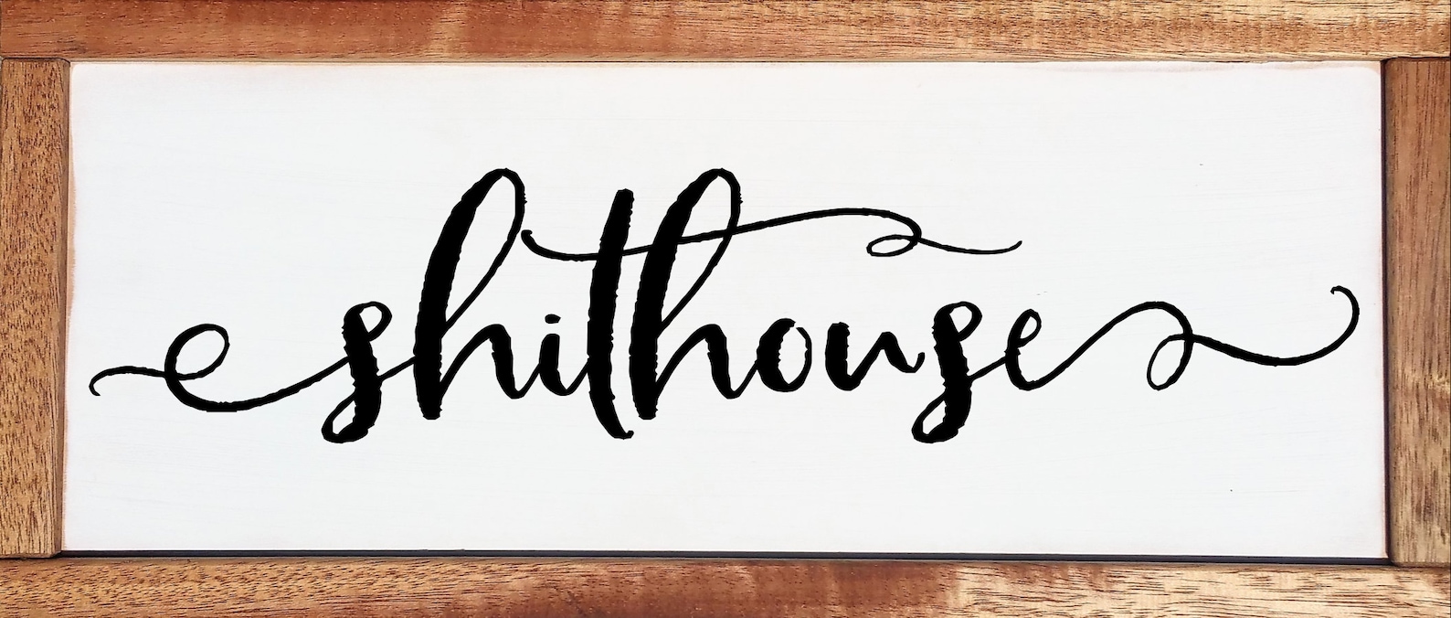 Shithouse Farm House Bathroom Sign, Funny Wooden Farmhouse Style Sign ...