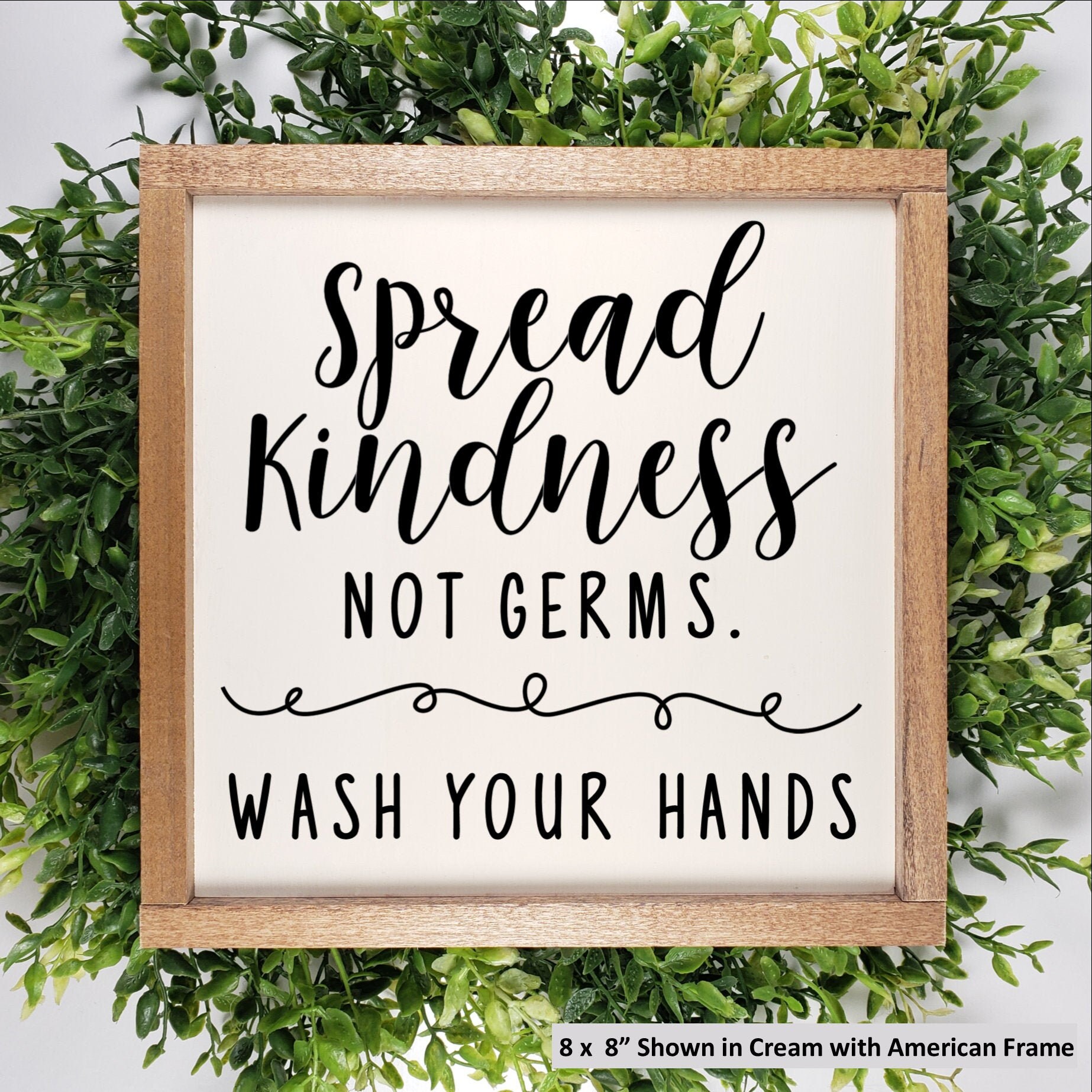 Spread Kindness Not Germs Wash Your Hands Farmhouse Sign, Funny ...