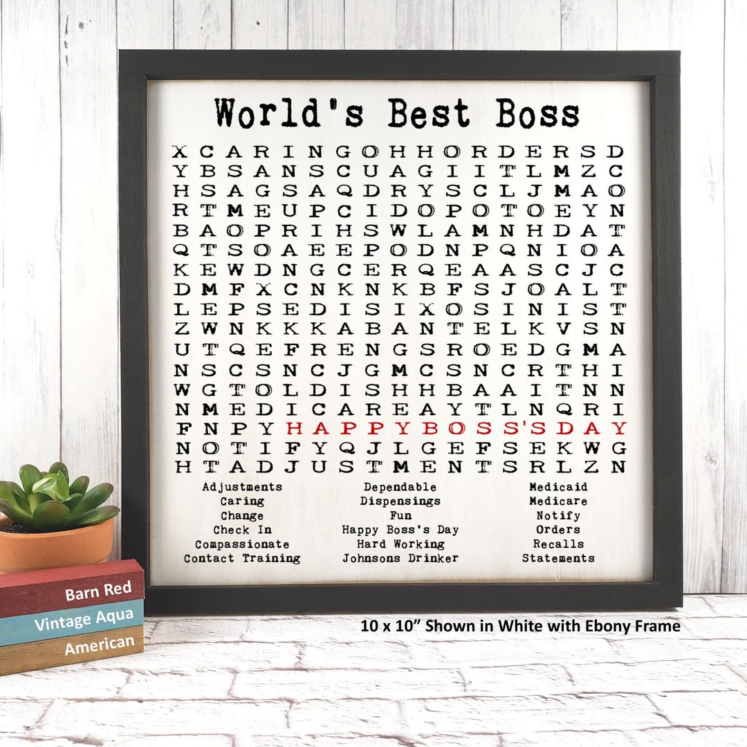 Boss's Day Gift, Custom Word Find, Going Away Word Search, Teacher Gift ...