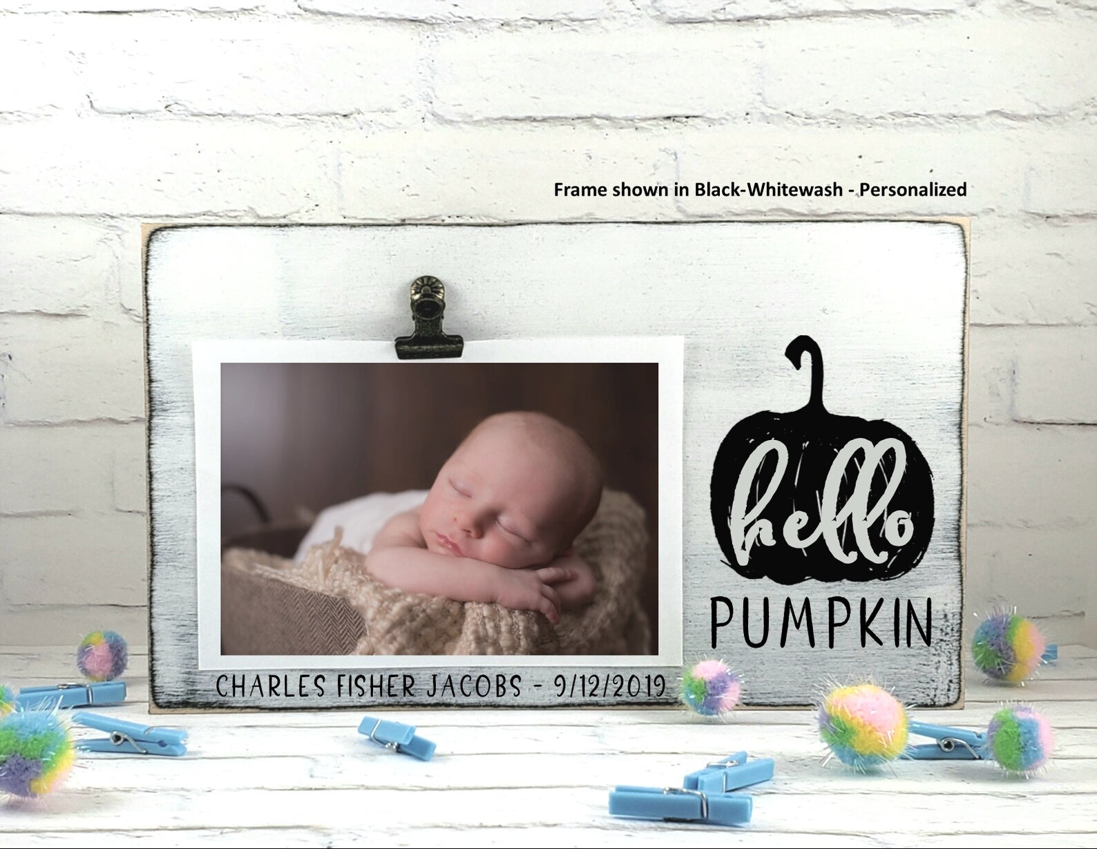 Halloween Picture Frame Hello Pumpkin Autumn Fall | Etsy