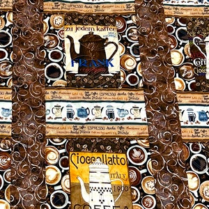 Coffee Time Quilt 58” X 72” With Custom Coffee Cups Quilting Patterns ...