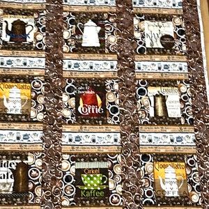 Coffee Time Quilt 58” X 72” With Custom Coffee Cups Quilting Patterns ...