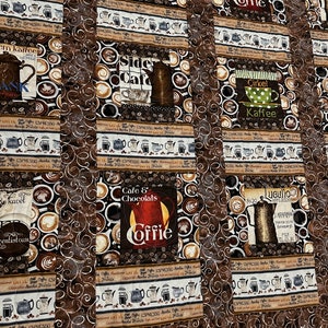 Coffee Time Quilt 58” X 72” With Custom Coffee Cups Quilting Patterns ...