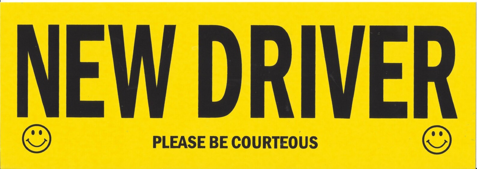 New Driver Please Be Courteous- Decal, Large, Black and Yellow - Etsy