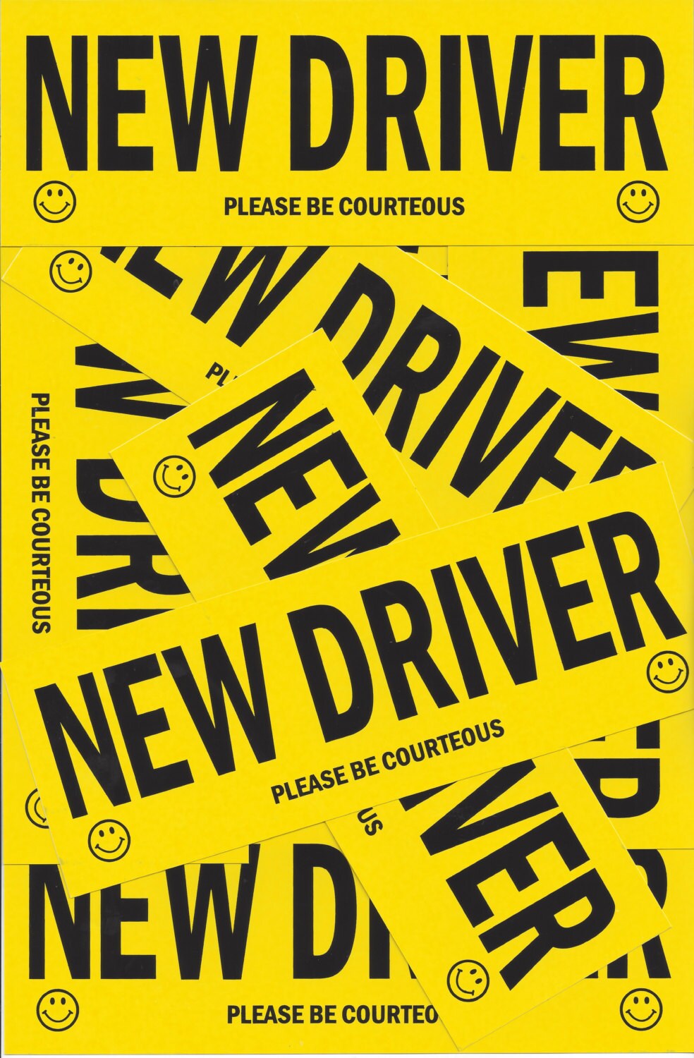 New Driver Please Be Courteous- Decal, Large, Black and Yellow - Etsy