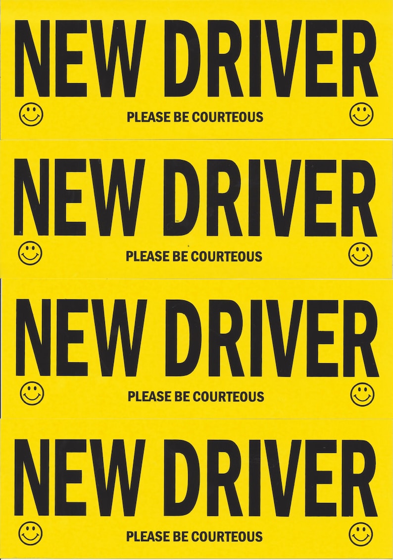 New Driver Please Be Courteous- Decal, Large, Black and Yellow - Etsy