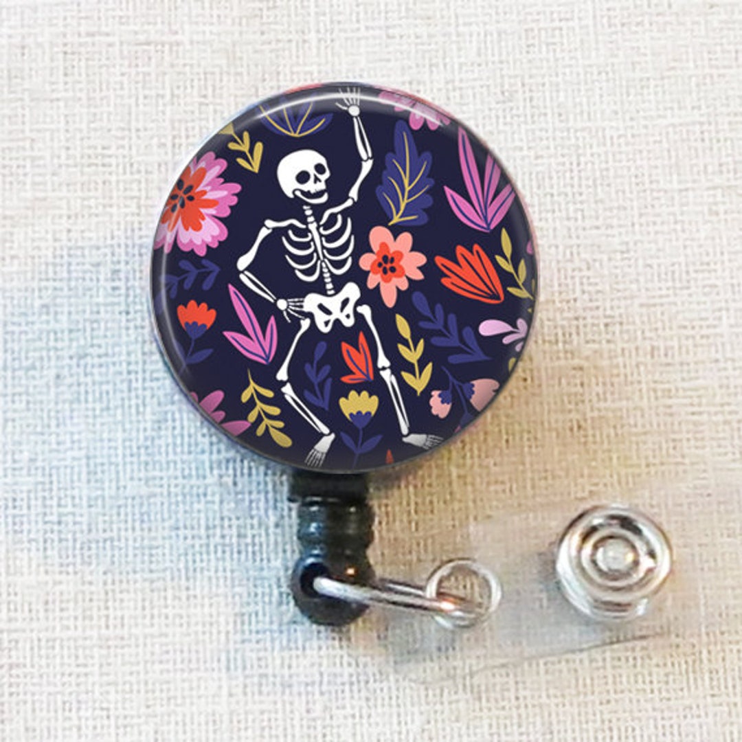 SKELETON Badge Reel, ORTHOPEDIC X-ray Retractable Badge Reel, Radiology ...