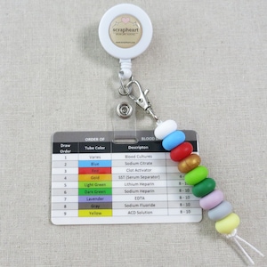 Order of Blood Draw Beads With Badge Card for Phlebotomy, Essential ...