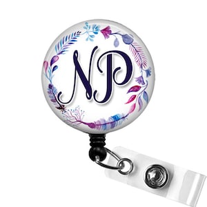 NP Badge Reel Gift, Nurse Practitioner Id Badge Holder With Swivel Clip ...