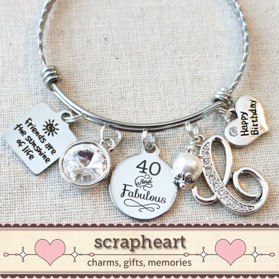 40th BIRTHDAY Gift for Women Milestone Birthday Gift for Her 40 and Fabulous Bracelet Friends Are the Sunshine of Life Bangle Friendship Etsy