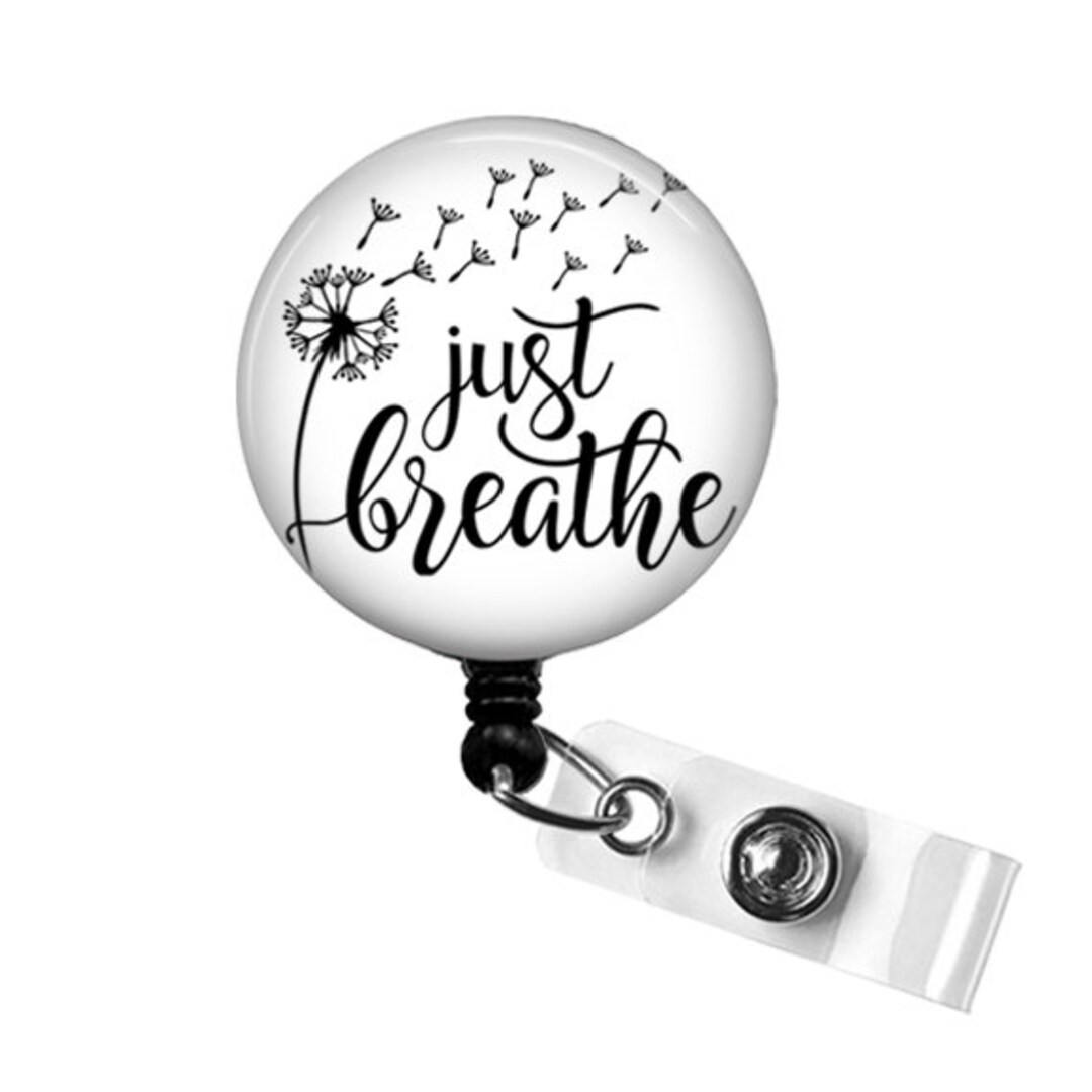 JUST BREATHE ID Badge Reel, Medical Badge Reels, Pulmonologist Reels ...