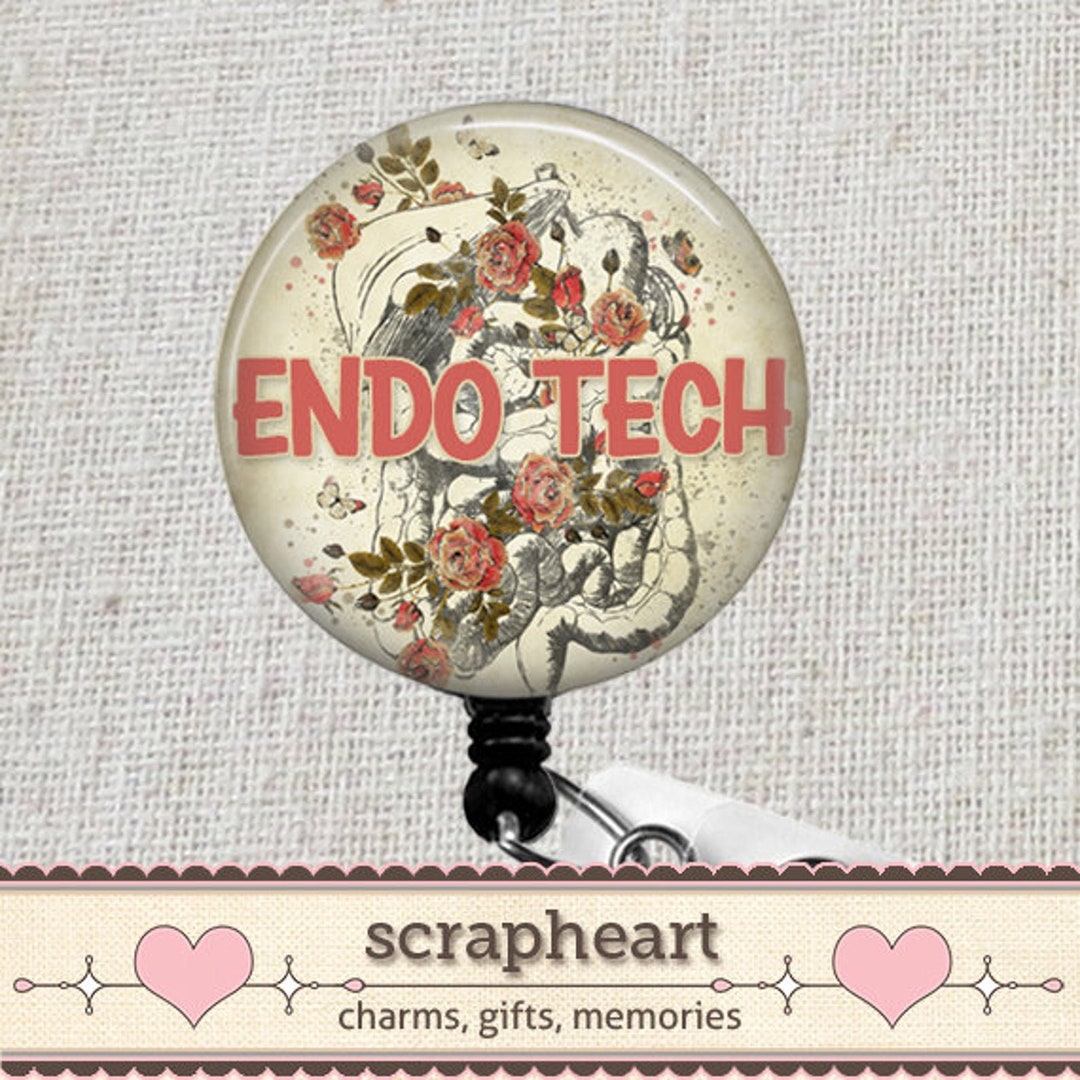 ENDO TECH Gastro Badge Reel Endoscopy Tech Intestines Badge - Etsy