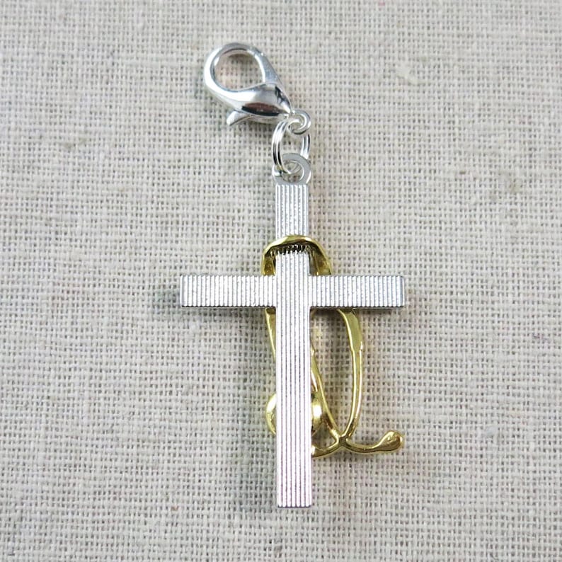 Cross & Stethoscope Badge Charm, Christian Nurse ID Badge Charm ...
