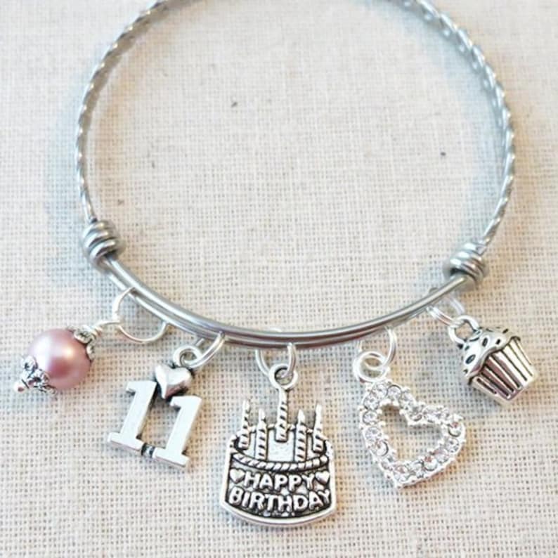 11th BIRTHDAY GIRL 11th Birthday Charm Bracelet | Etsy