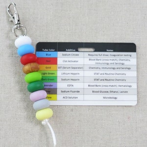 Order of Blood Draw Beads With Badge Card for Phlebotomy, Essential ...