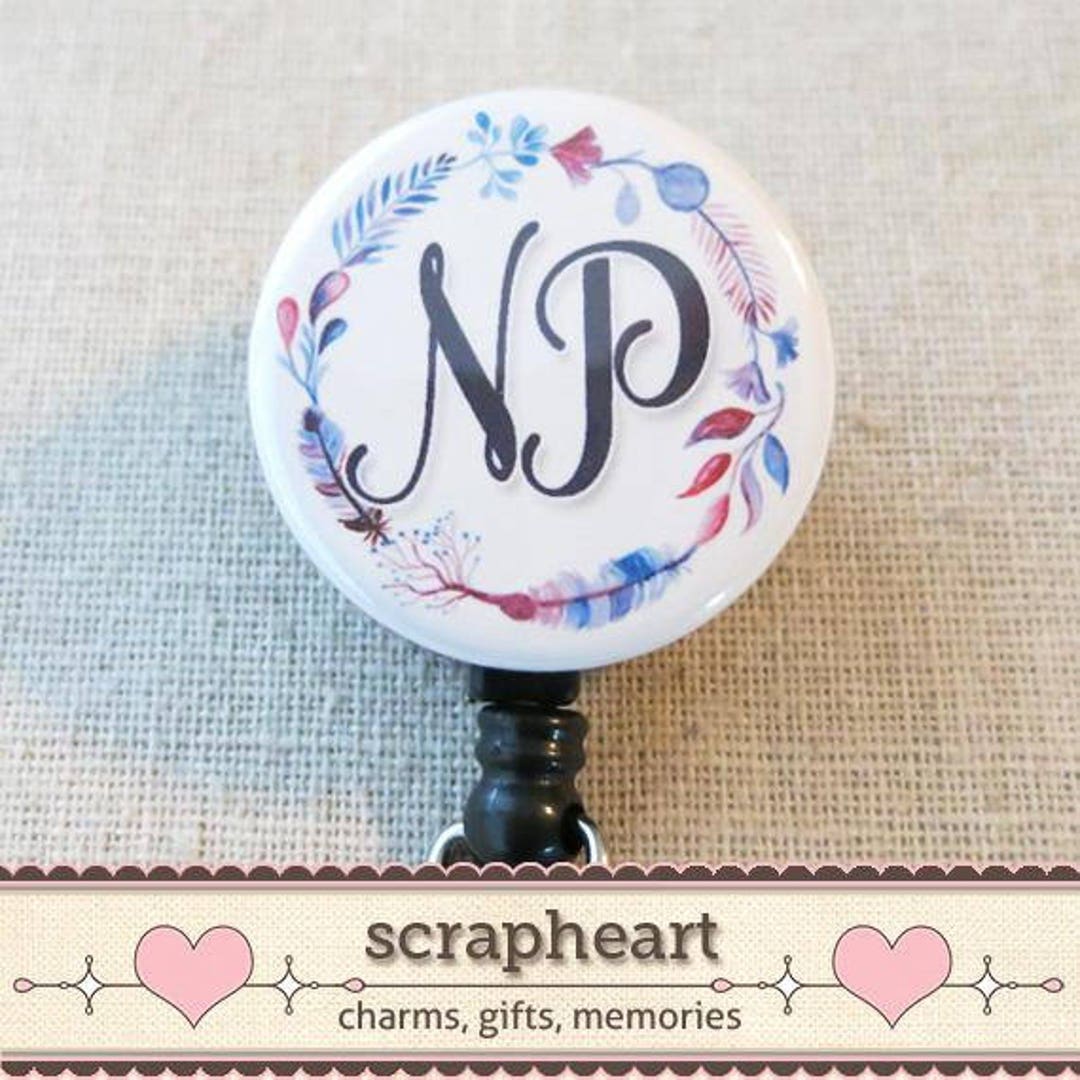 NP Badge Reel Gift, Nurse Practitioner Id Badge Holder With Swivel Clip ...