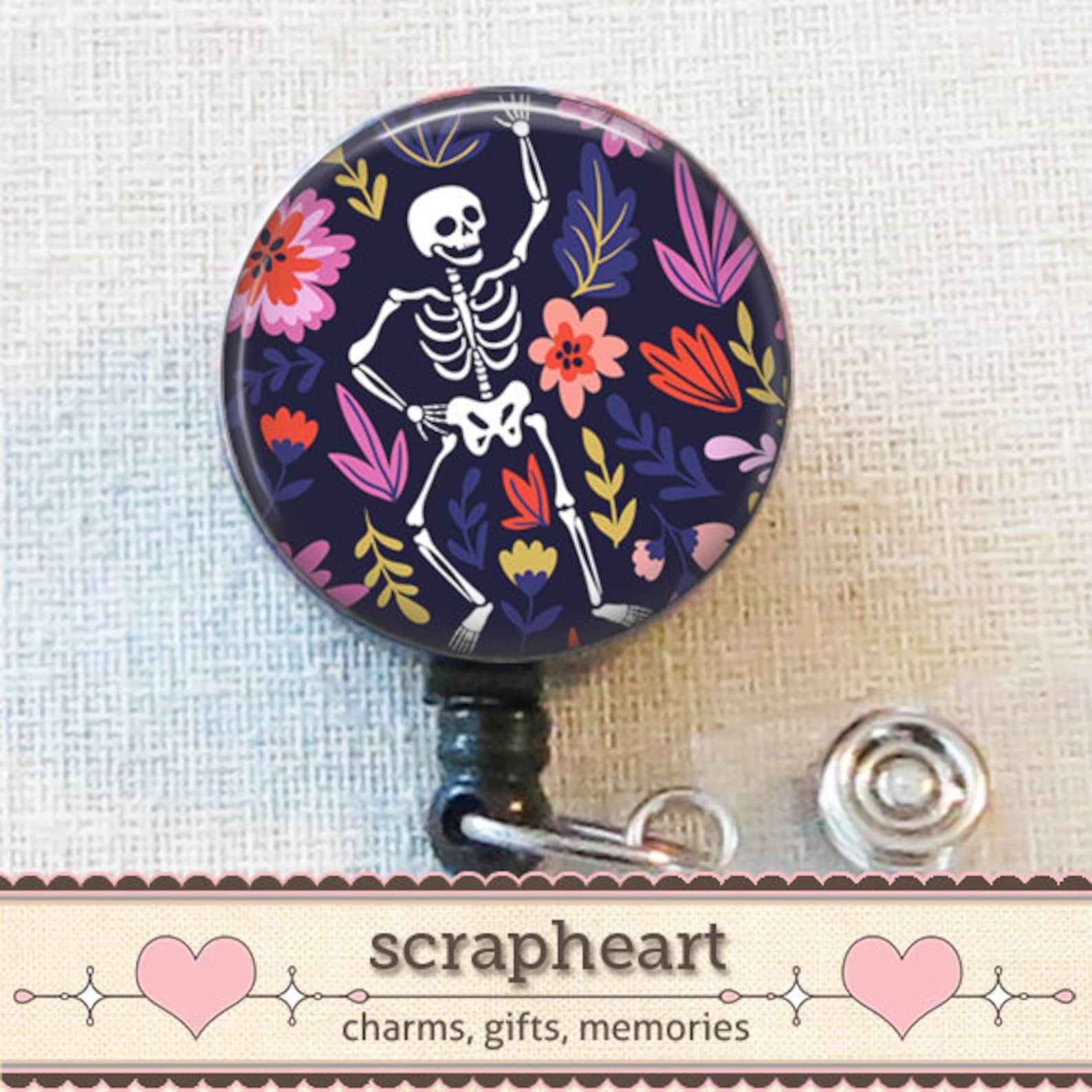 SKELETON Badge Reel ORTHOPEDIC X-ray Retractable Badge Reel - Etsy